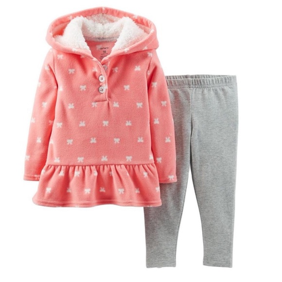 Carter's | Matching Sets | Carters 8 Month Girl 2 Piece Set Pink Bows ...